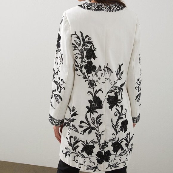 Chico's | Jackets & Coats | Nwt 20 Chicos Black White Embroidered ...